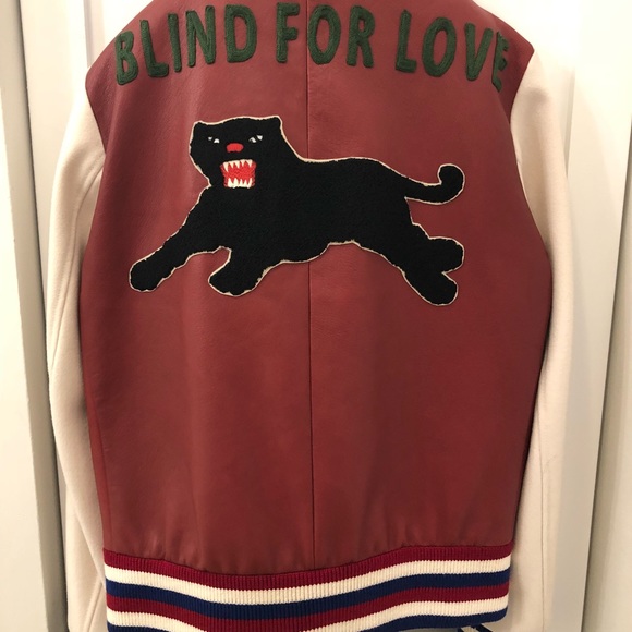 Gucci | Jackets & Coats | Gucci Leather And Wool Varsity Bomber | Poshmark
